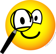 Vergrootglas emoticon Kijkende : Emoticons @ emofaces.com
